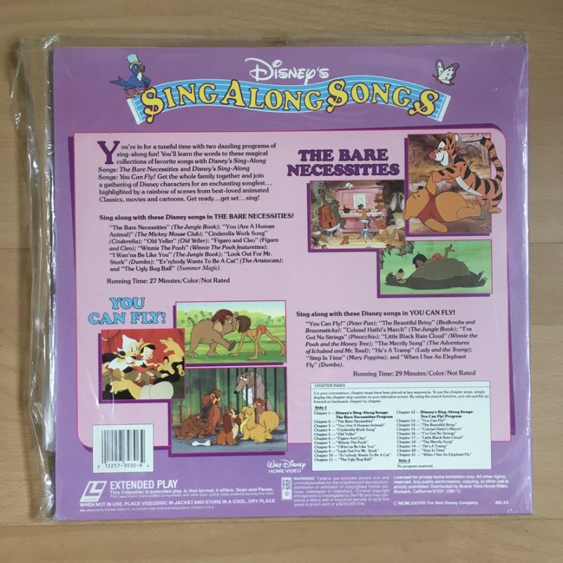 Ld Laserdisc Disney S Sing Along Songs The Bare Necessities You Can